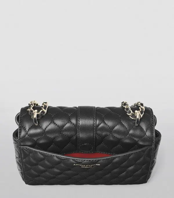 ASPINAL OF LONDON Leather Lottie Shoulder Bag - Black