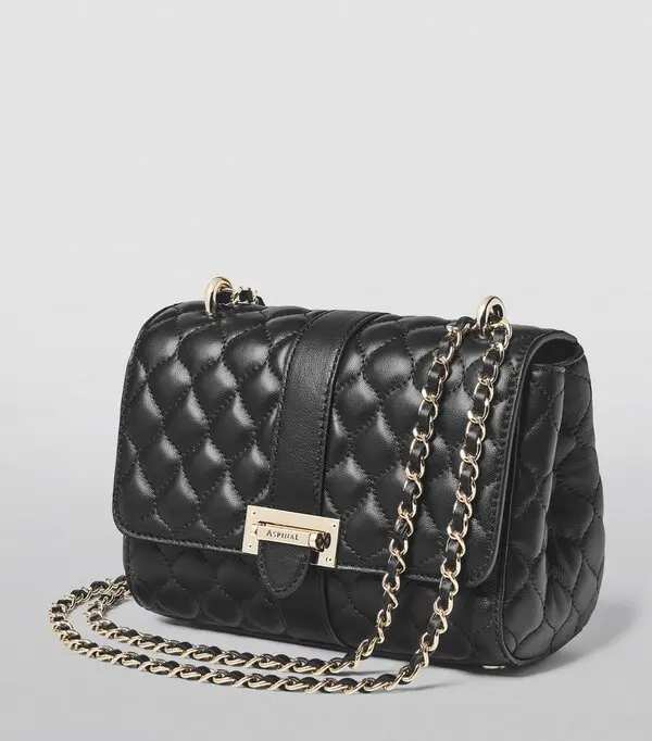 ASPINAL OF LONDON Leather Lottie Shoulder Bag - Black