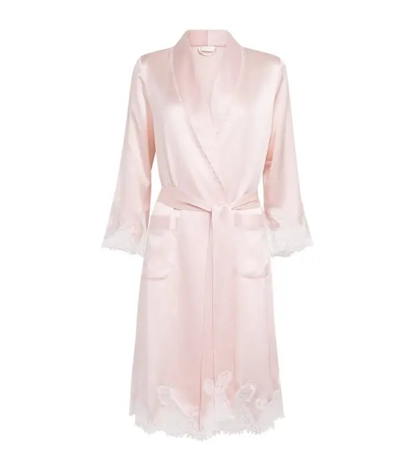 MANITO Mulberry Silk Luella Robe - Pink