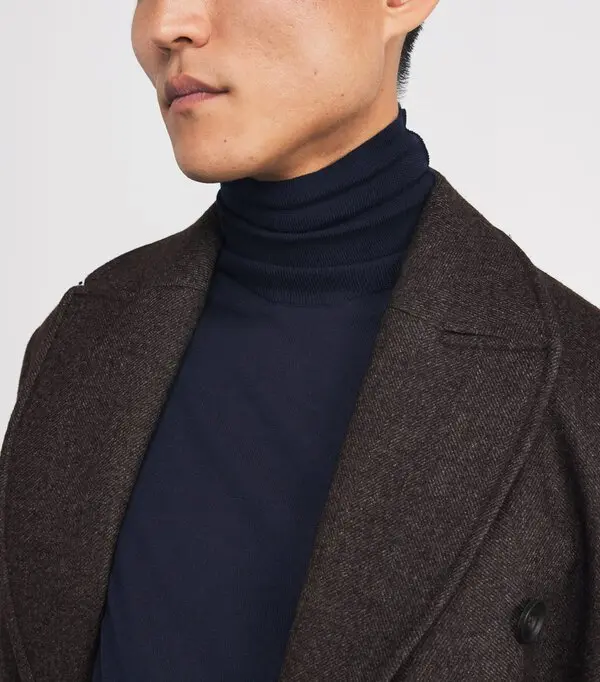 Isaia Wool-silk-cashmere Rollneck Sweater