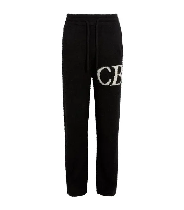 COLE BUXTON Wool-blend Logo Sweatpants - Black