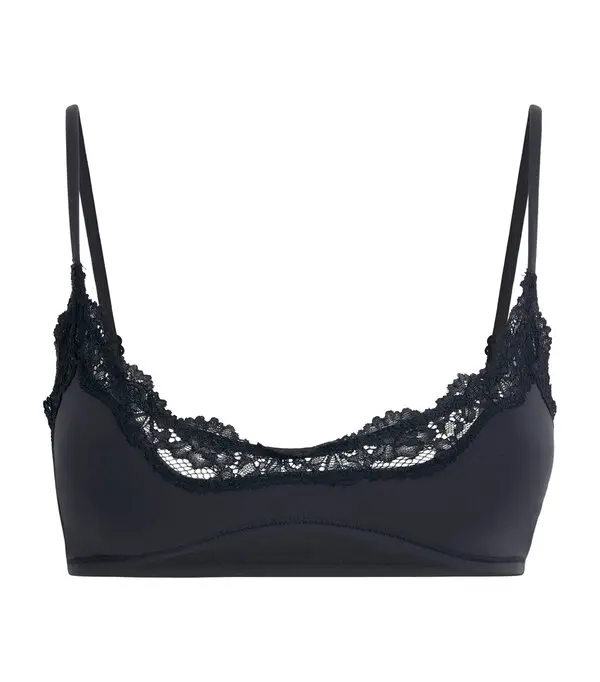 SKIMS Lace-trim Fits Everybody Scoop-neck Bralette - Black