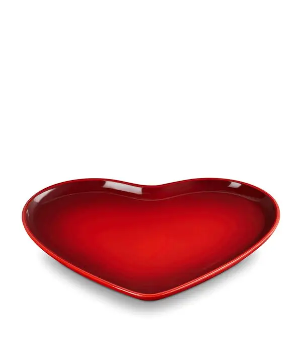 LE CREUSET Stoneware Heart Serving Plate - Red