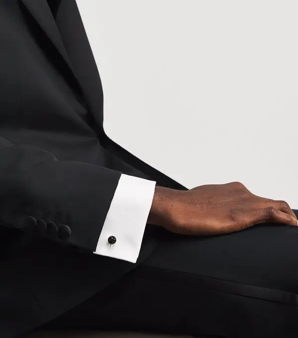 Giorgio Armani Sterling Silver Embellished Cufflinks