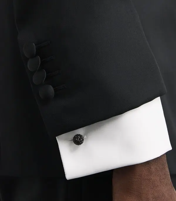 Giorgio Armani Sterling Silver Embellished Cufflinks