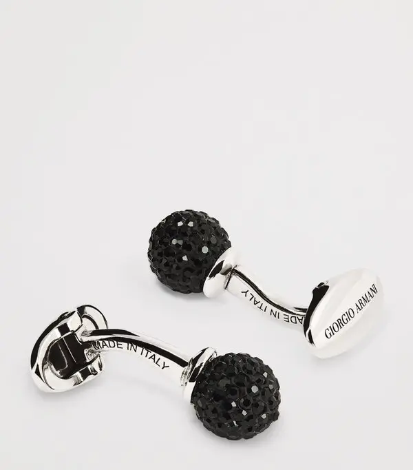 Giorgio Armani Sterling Silver Embellished Cufflinks