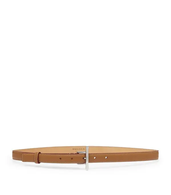 Alexander McQueen Leather T-bar Belt - Brown