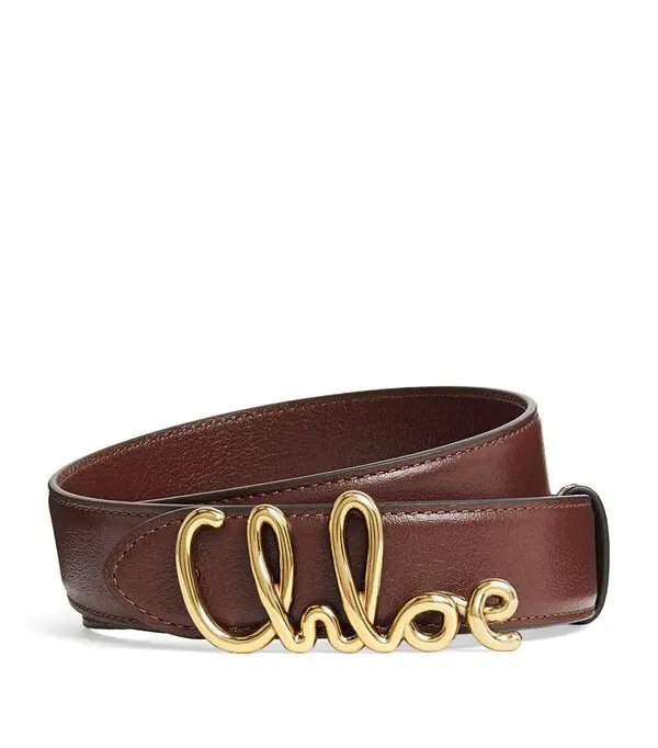 Chloé Calfskin Iconic Leather Belt - Brown