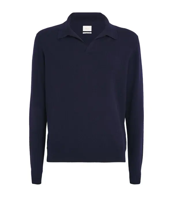 Harrods Cashmere Polo Sweater - Navy