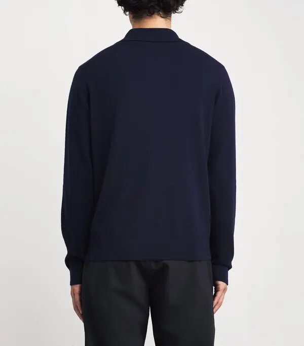 Harrods Cashmere Polo Sweater - Navy