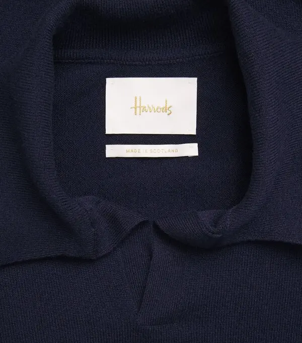 Harrods Cashmere Polo Sweater - Navy