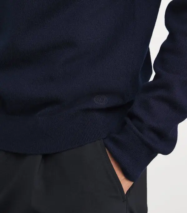 Harrods Cashmere Polo Sweater - Navy