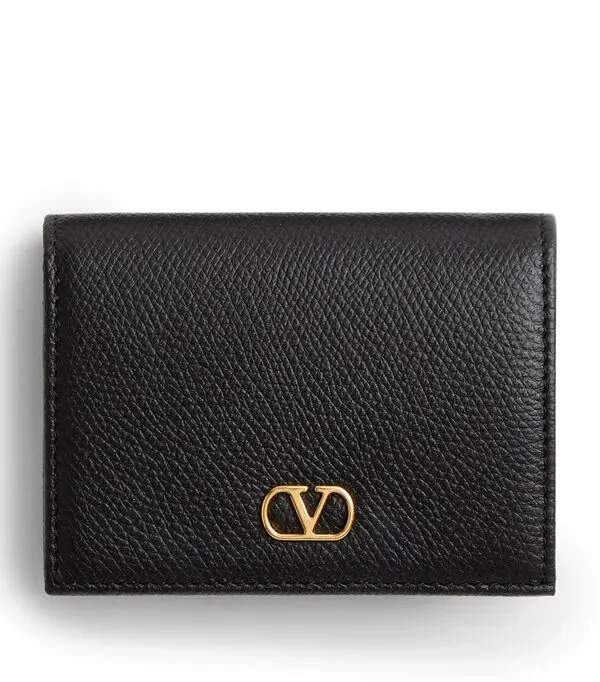 Valentino Garavani Leather French Flap Wallet - Black