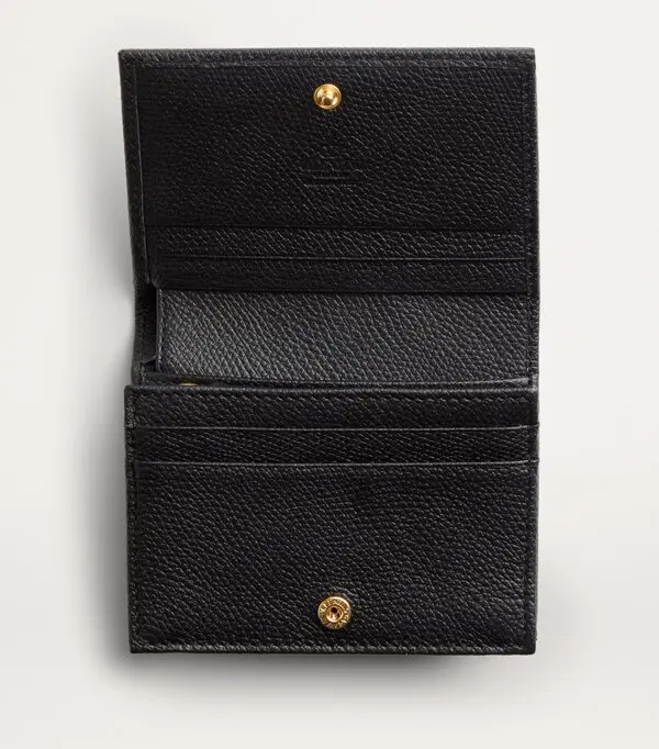 Valentino Garavani Leather French Flap Wallet - Black