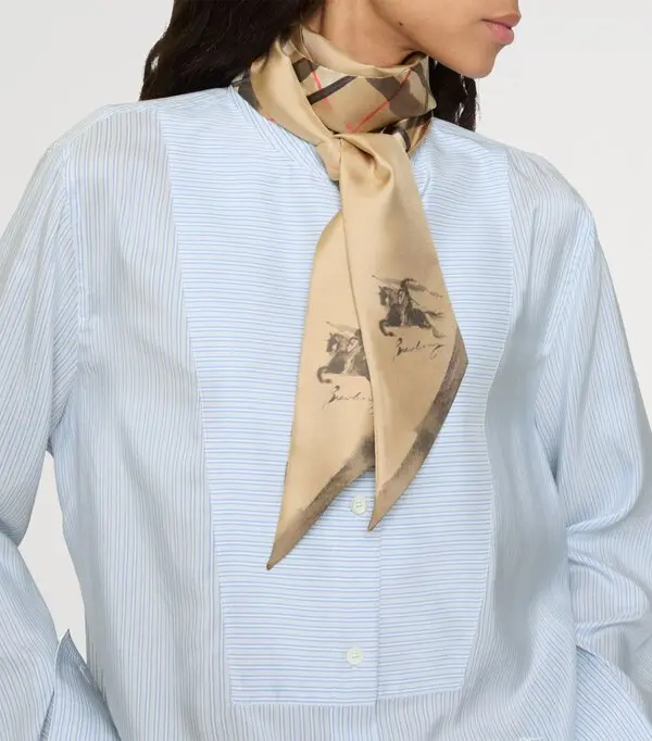 Burberry Silk Watercolour Check Twilly