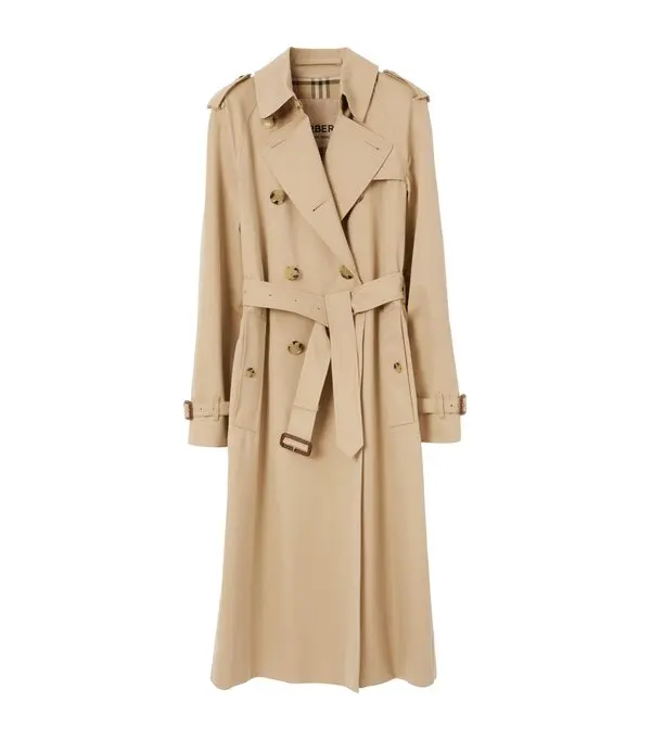 Burberry Waterloo Long Trench Coat - Yellow