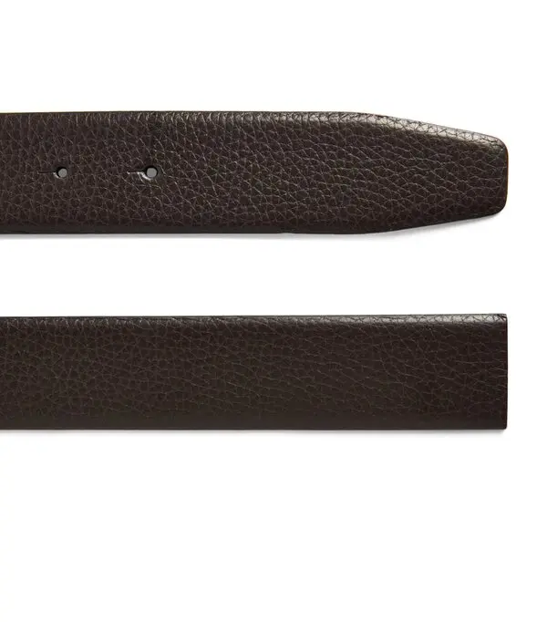 Giorgio Armani Leather Reversible Belt Strap - Brown