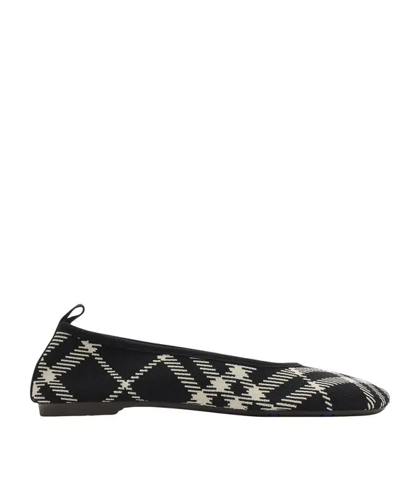 Burberry Checked Ballerina Flats - Black