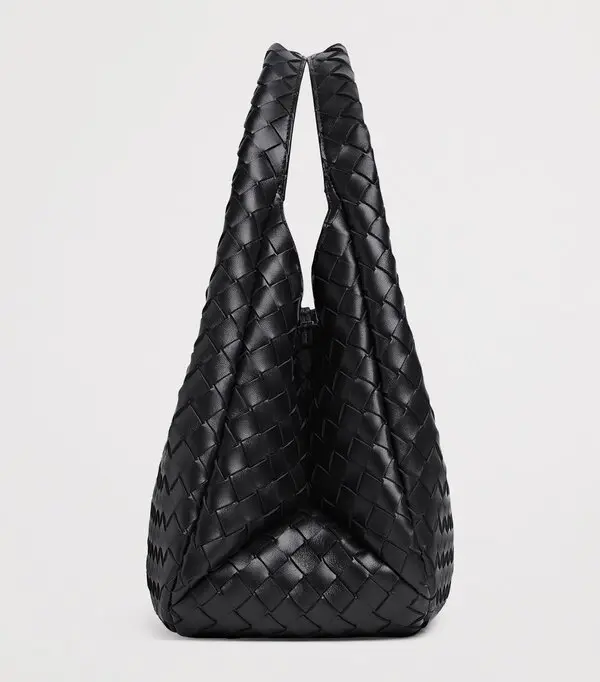 Bottega Veneta Medium Leather Campana Shoulder Bag - Black