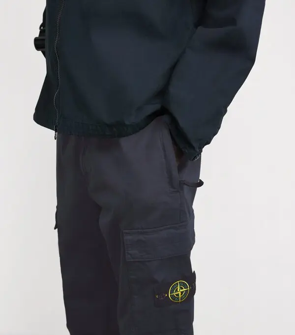 Stone Island Cotton-blend Cargo Trousers - Navy