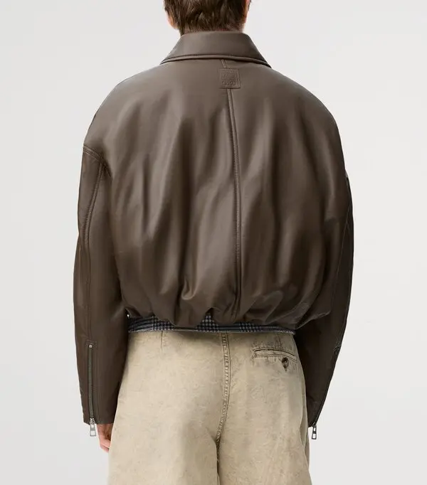 Loewe Nappa Lambskin Biker Jacket - Green