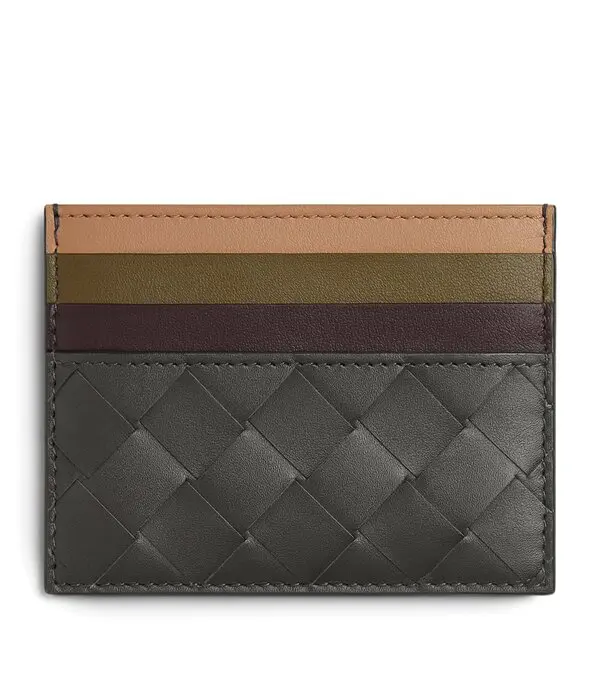Bottega Veneta Leather Intrecciato Card Holder - Black