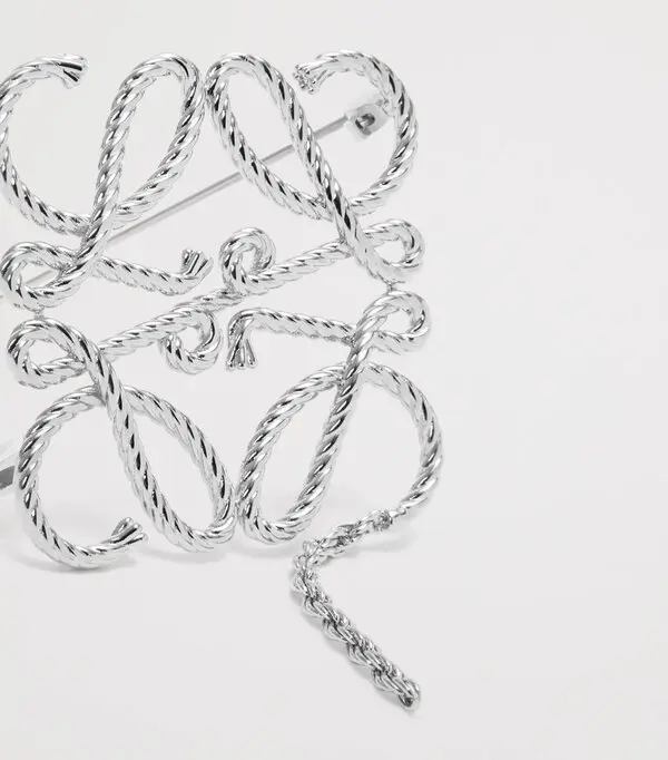 Loewe Anagram Rope Brooch - Silver