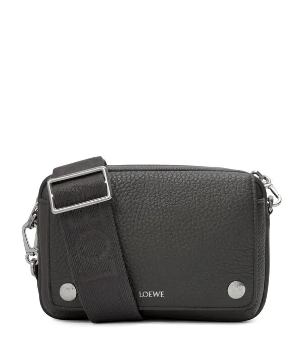 Loewe Small Leather Pebble Messenger Bag - Grey
