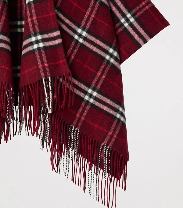 Burberry Wool-cashmere Check Cape - Red