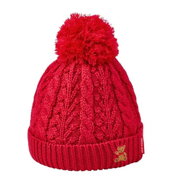 MIKI HOUSE Wool-blend Beanie - Red