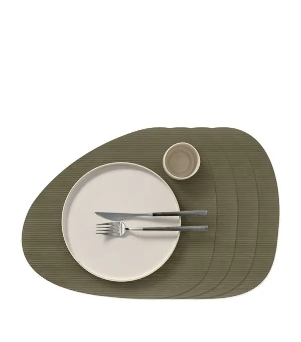 LINDDNA Large Curve Corduroy Placemat - Green