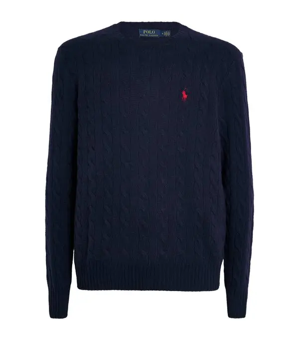 Polo Ralph Lauren Wool-cashmere Cable-knit Sweater - Blue