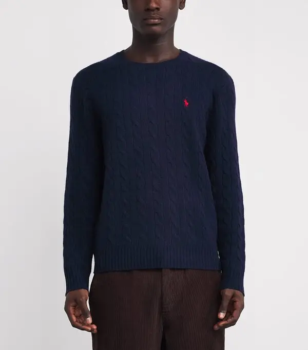 Polo Ralph Lauren Wool-cashmere Cable-knit Sweater - Blue