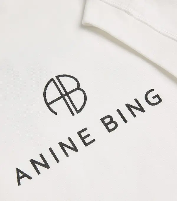 ANINE BING Cotton Monogram T-shirt - Ivory