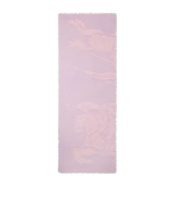 Burberry Wool Wide Ekd Scarf - Pink