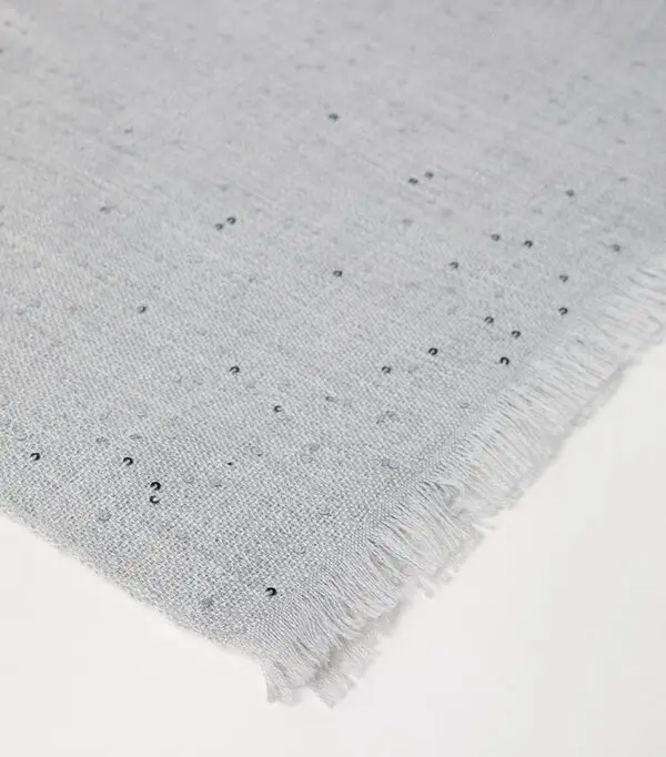 Brunello Cucinelli Cashmere-silk Diamond Yarn Sequin Scarf - Grey