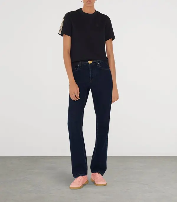 Burberry Check-trim Ekd T-shirt - Black
