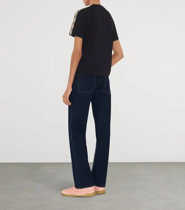 Burberry Check-trim Ekd T-shirt - Black