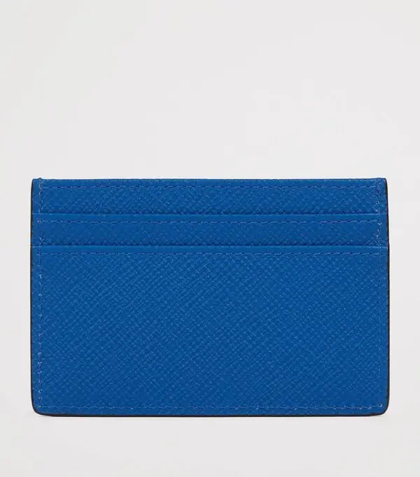 Smythson Panama Leather Card Holder - Blue