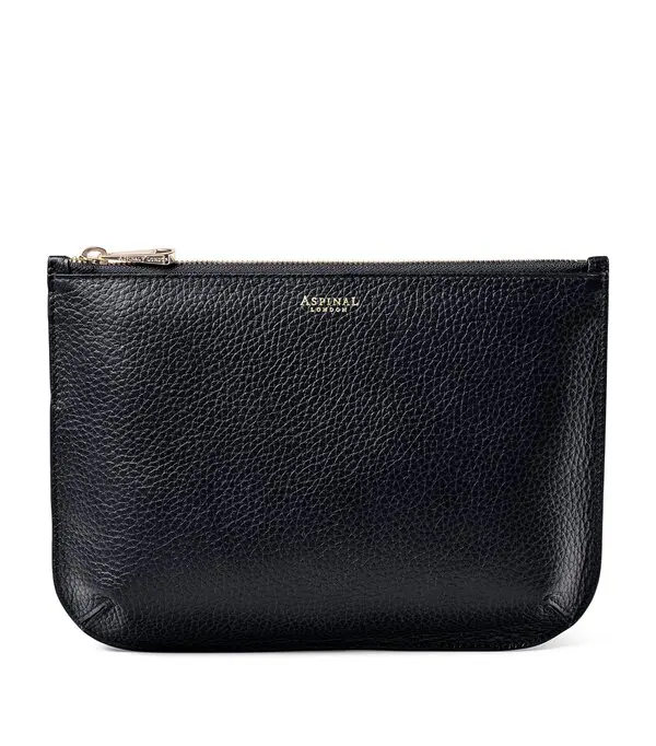 ASPINAL OF LONDON Large Leather Ella Pouch - Black