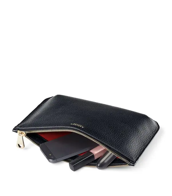 ASPINAL OF LONDON Large Leather Ella Pouch - Black