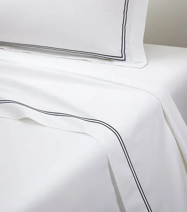 YVES DELORME Organic Cotton Duo Marine Flat Sheet