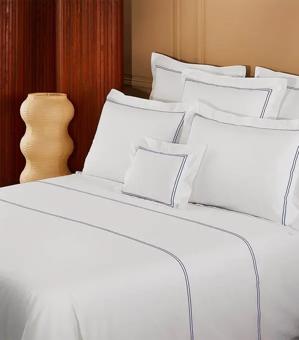 YVES DELORME Organic Cotton Duo Marine Flat Sheet