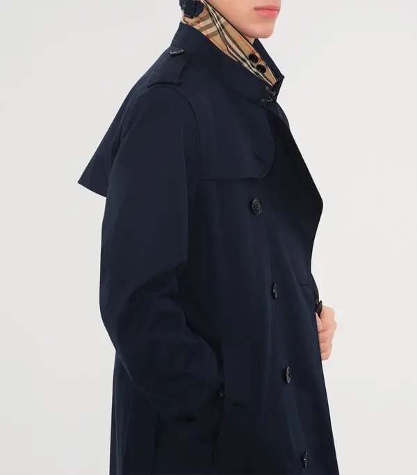 Burberry Mid-length Kensington Heritage Trench Coat - Blue