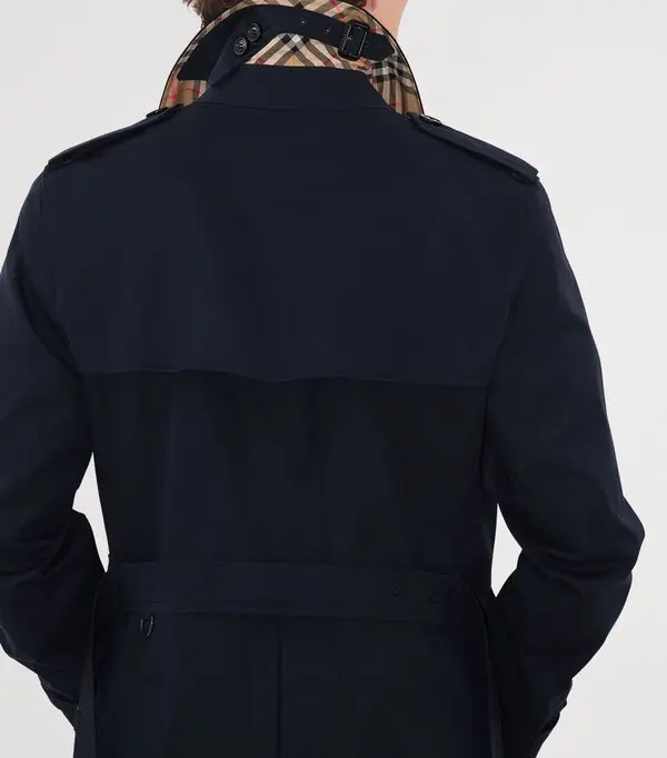 Burberry Mid-length Kensington Heritage Trench Coat - Blue