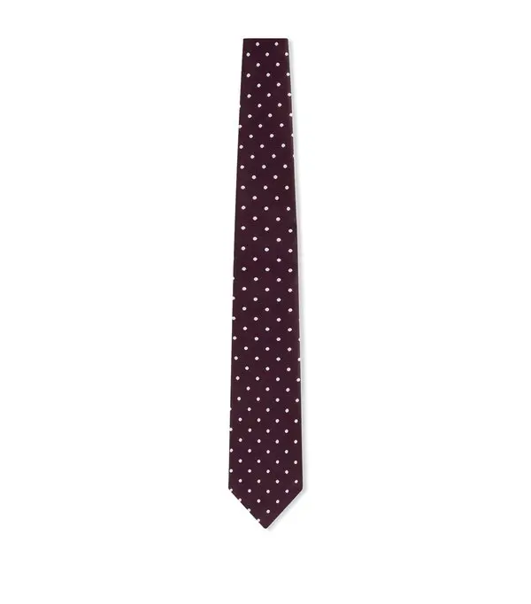 TOM FORD Silk Polka-dot Neck Tie - Burgundy