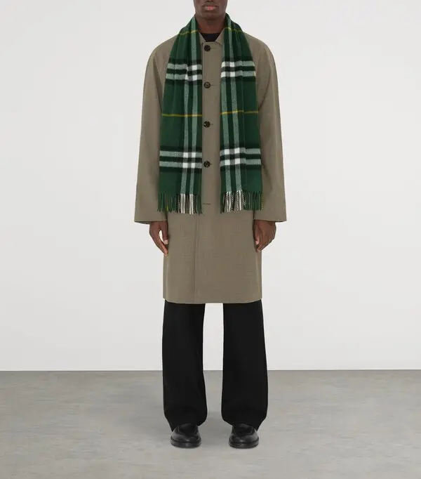 Burberry Cashmere Check Scarf - Green