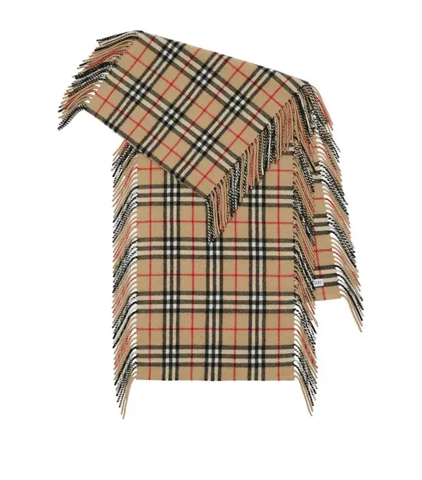 Burberry Cashmere Check Happy Scarf - Beige