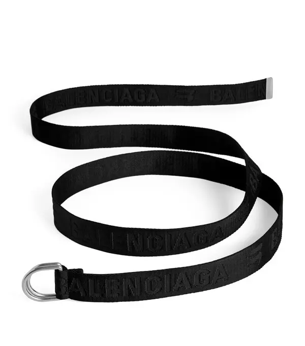 Balenciaga Logo D-ring Belt - Black