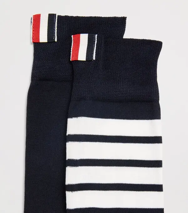 Thom Browne 4-bar Mid-calf Socks - Navy